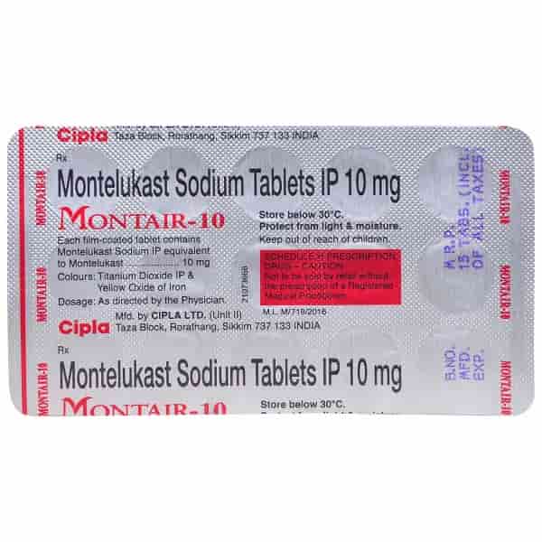 MONTAIR Montelukast Sodium 10mg Film-Coated Tablet 30's price in the ...